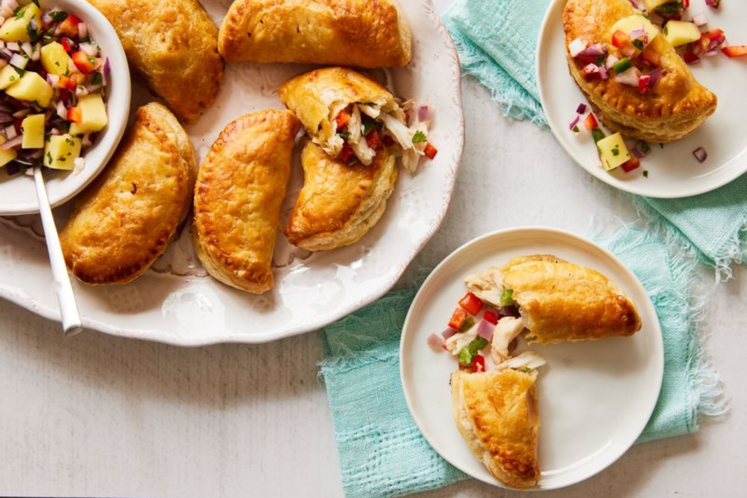 Crab Empanadas With Mango Salsa Recipe | Dish on Fish